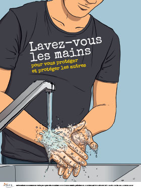 Lavez-vous les mains en 6 étapes - Affiche - INRS