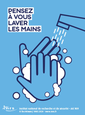 Lavez-vous les mains en 6 étapes - Affiche - INRS