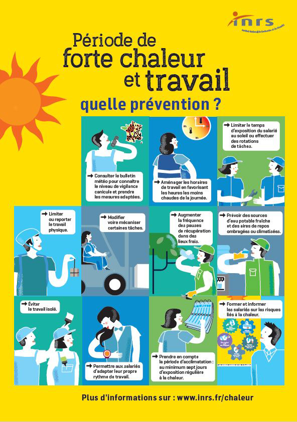 Forte chaleur ou canicule : l’INRS recommande aux employeurs d’anticiper les mesures de ...
